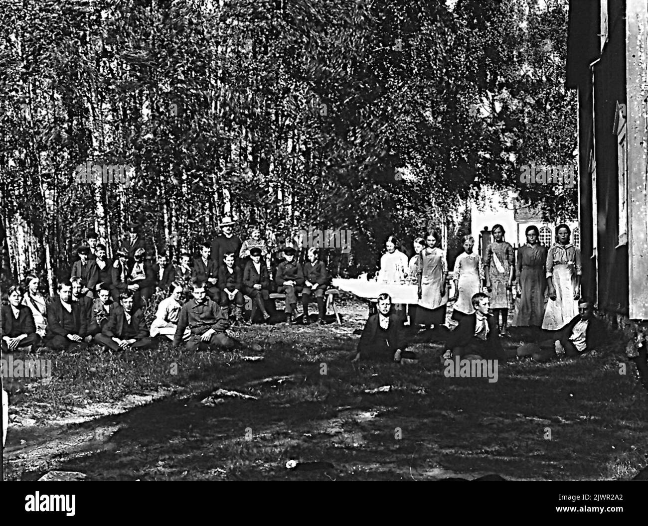 Annefors chapel in the background, in 1915. The children unknown ...