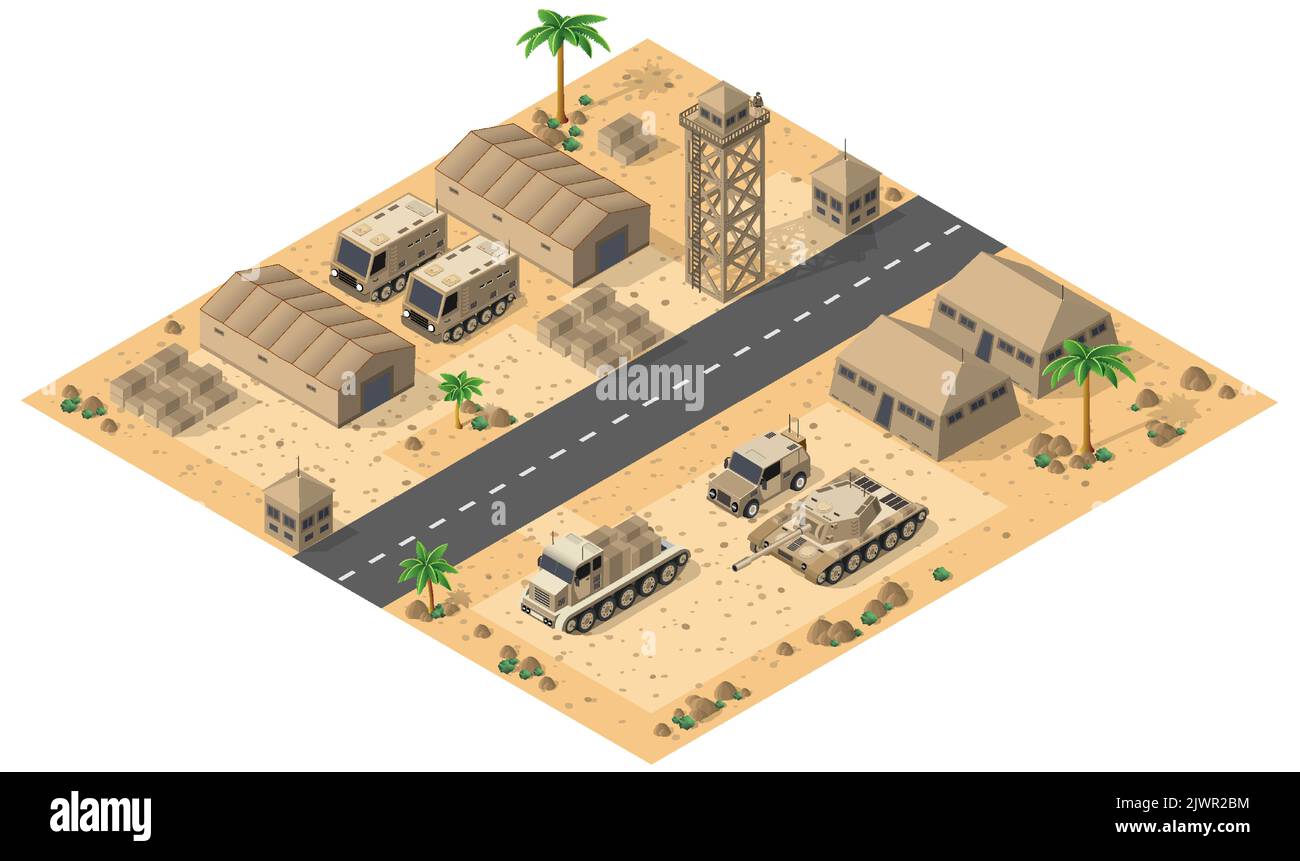Module base camp object element for building design army armed Stock ...