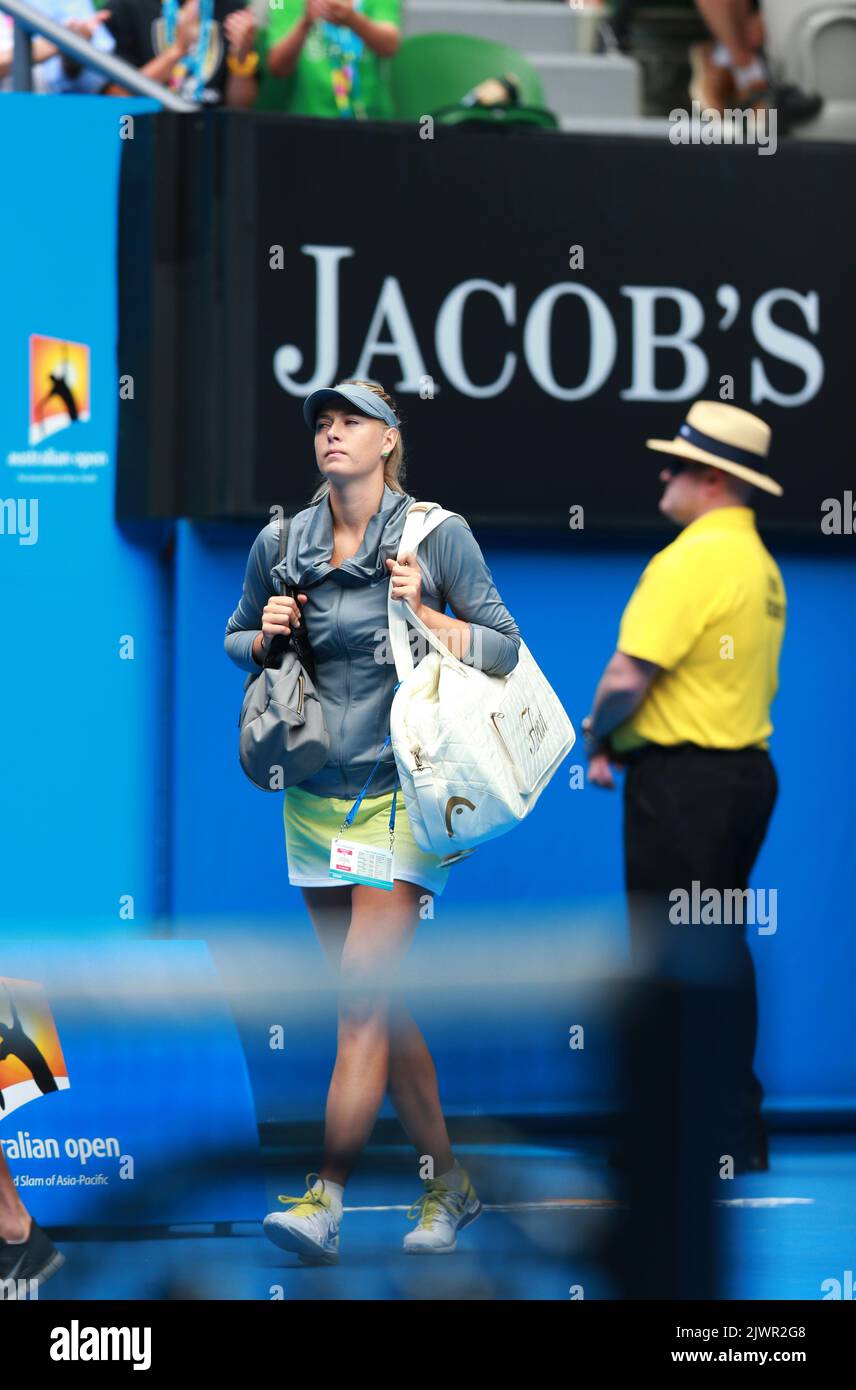 Maria Sharapova of Russia arrives for her first round match against ...