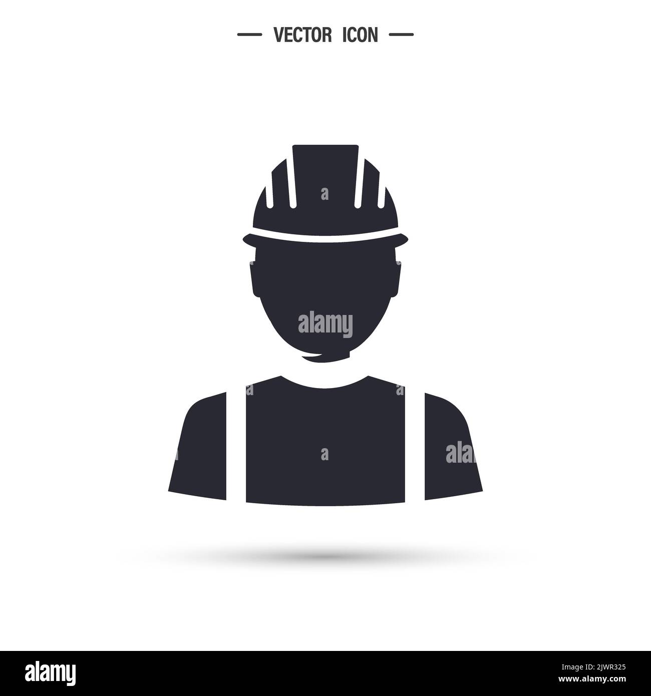 Helmeted worker. Construction worker, contractor or engineer. Isolated ...