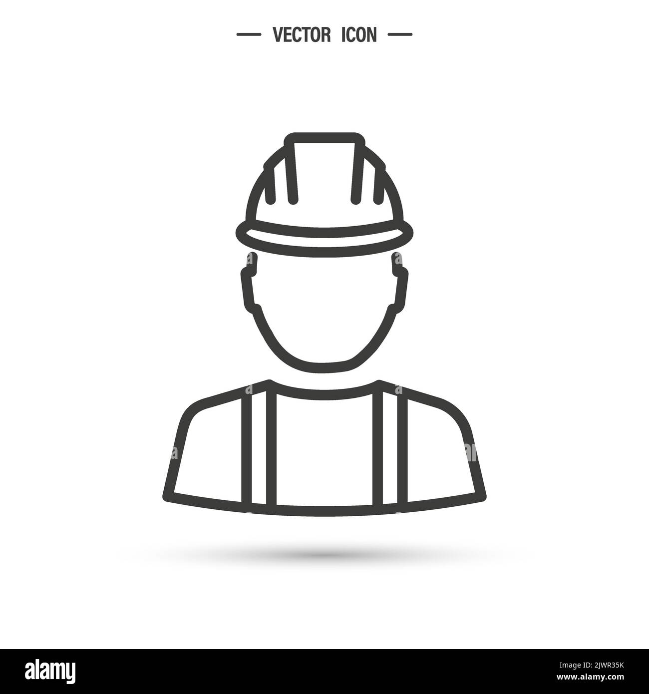 Helmeted worker. Construction worker, contractor or engineer. Isolated ...