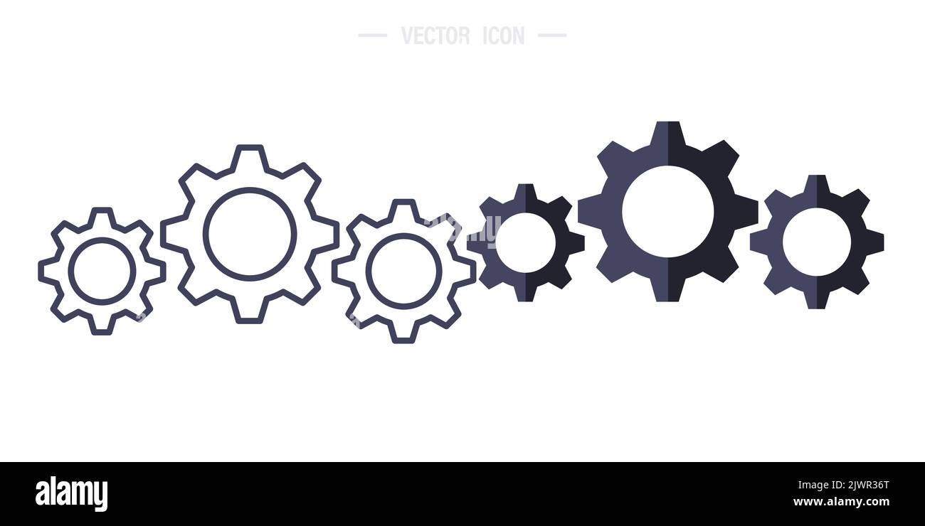 Metal gears and gear icon. Isolated editable vector illustration Stock ...