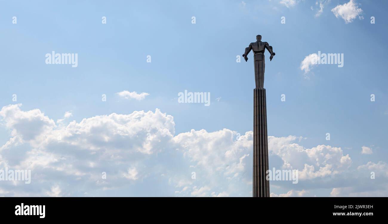 Monument to Yuri Gagarin (famous Russian cosmonaut) 42.5-meter high ...