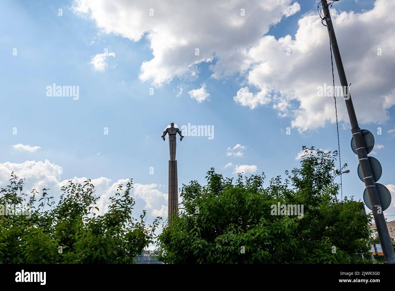Monument to Yuri Gagarin (famous Russian cosmonaut) 42.5-meter high ...
