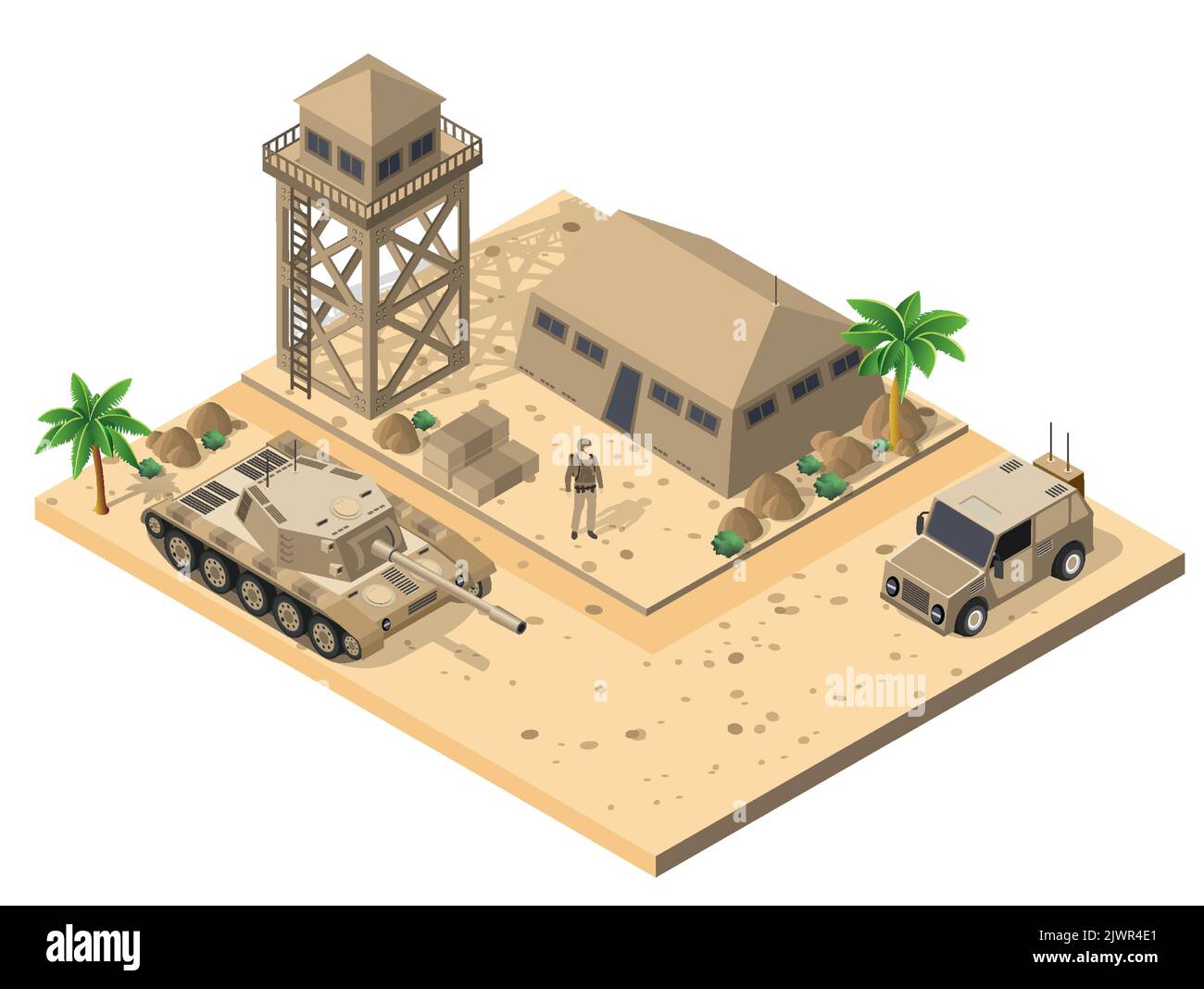 Module base camp object element for building design army armed Stock ...