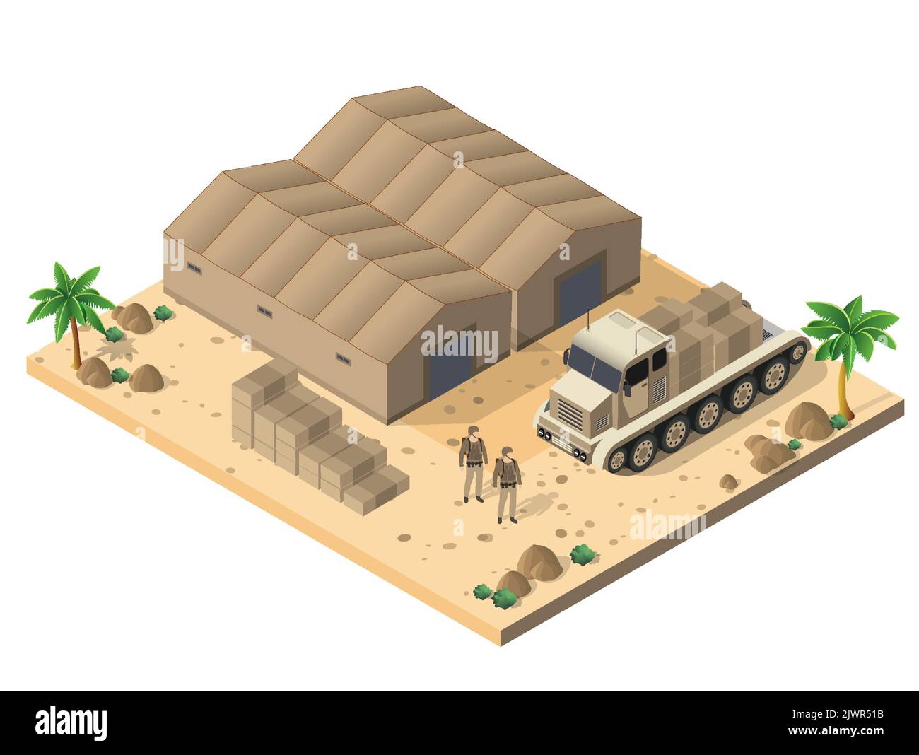 Module base camp object element for building design army armed Stock ...