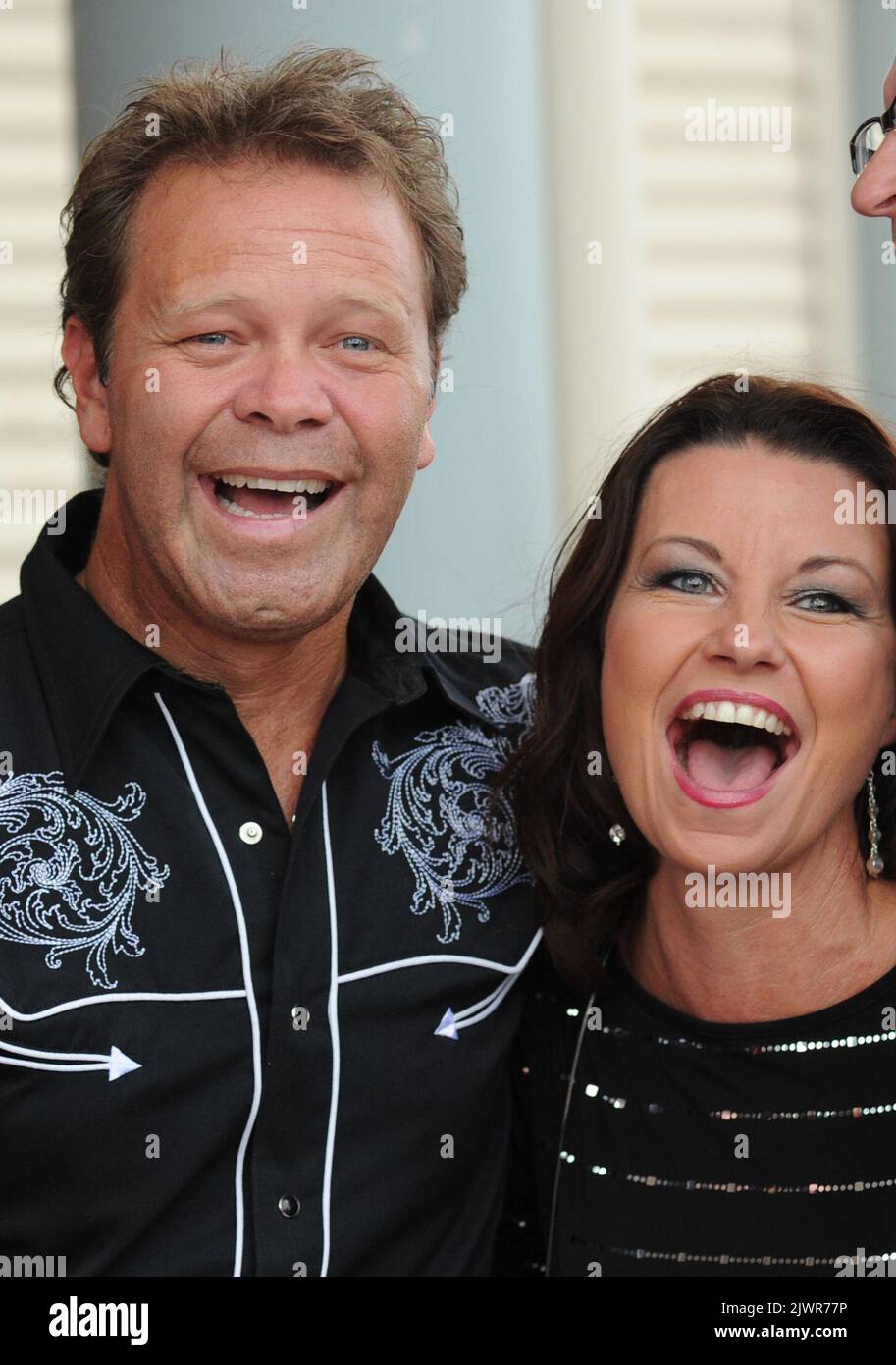 Australian country musician Troy Cassar-Daley and his wife Laurel ...