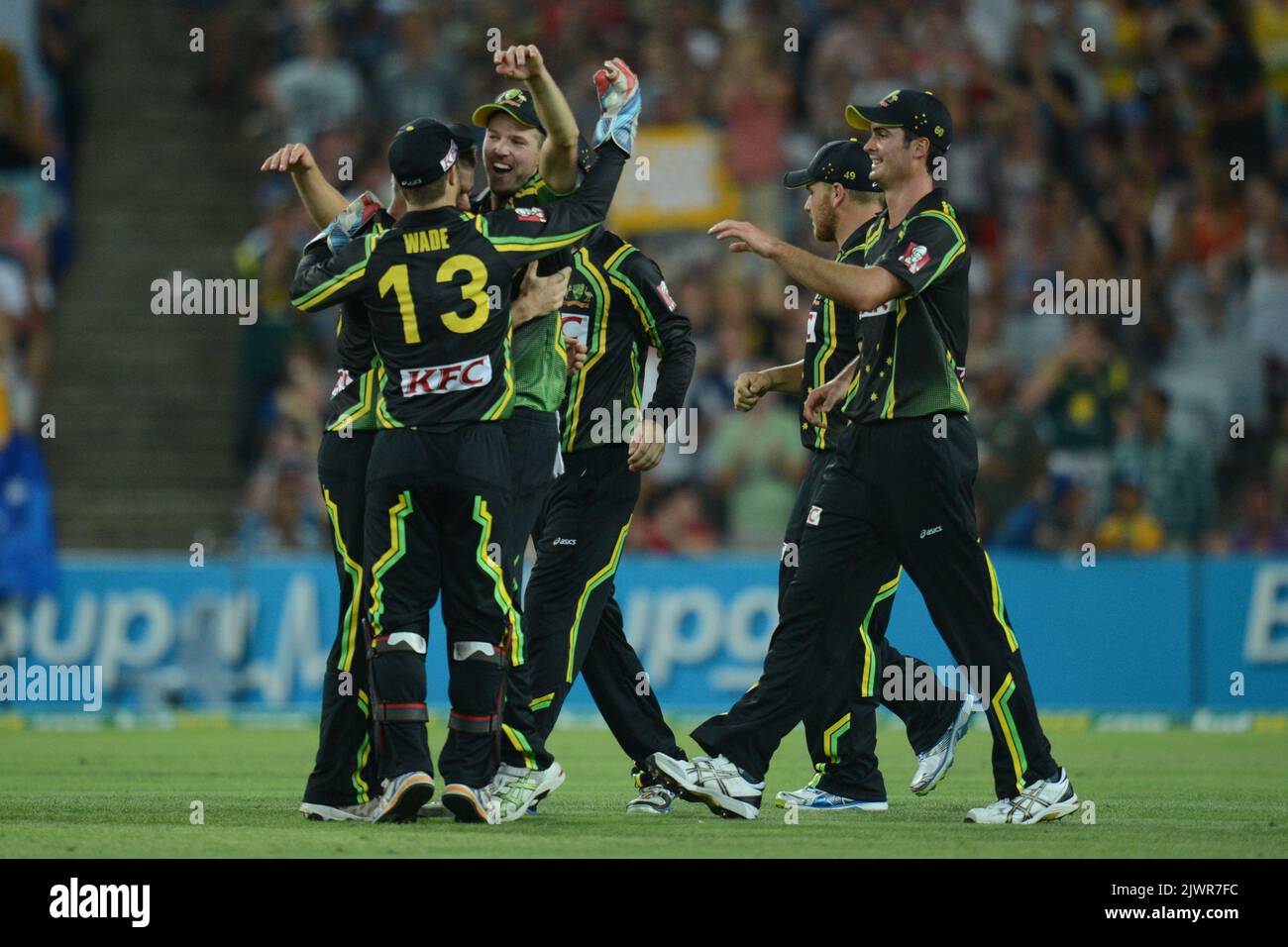 Australia Ben Laughlin celebrates catch of Sri Lanka's Tillakaratne ...