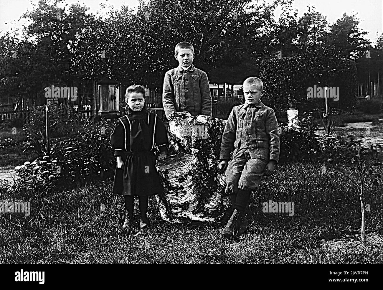 Växbo: Marta, Jonas and Olle (Olof) Eriksson. Växbo: Marta, Jonas och ...
