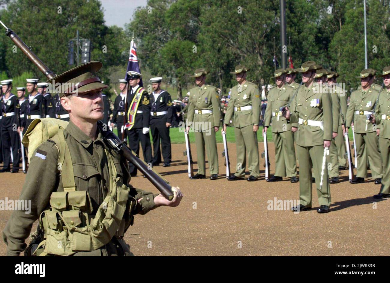 PA PHOTOS/AAP - UK USE ONLY : Anzac Day: Wearing WW1 military dress a ...