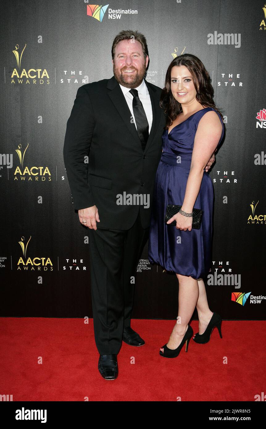 Shane Jacobson and Felicity Hunter arrive at the AACTA (Australian ...
