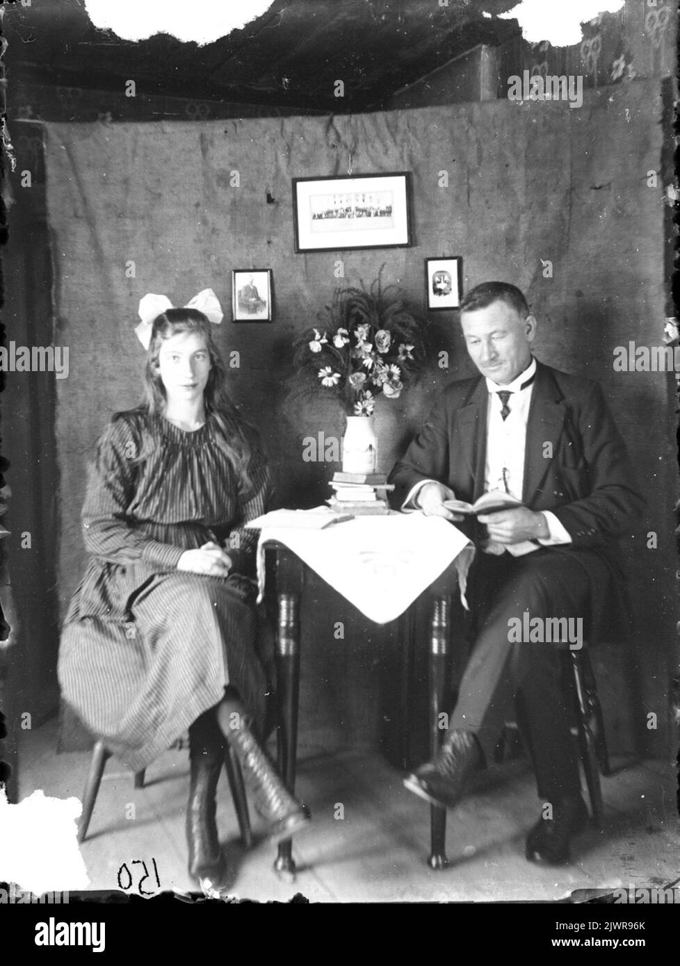 Woman and man standing face to face Black and White Stock Photos ...