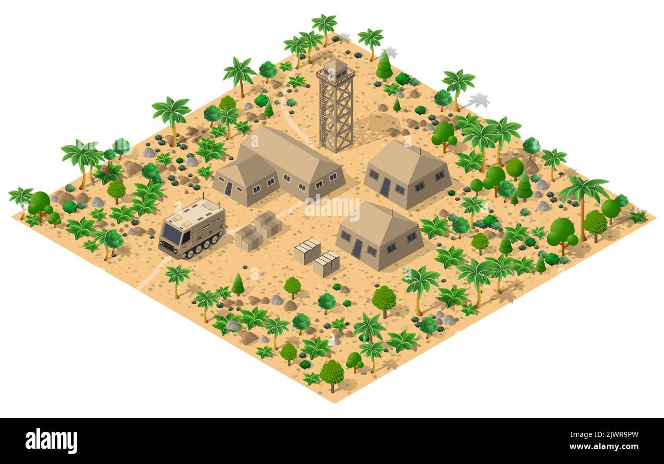 Module base camp object element for building design army armed Stock ...