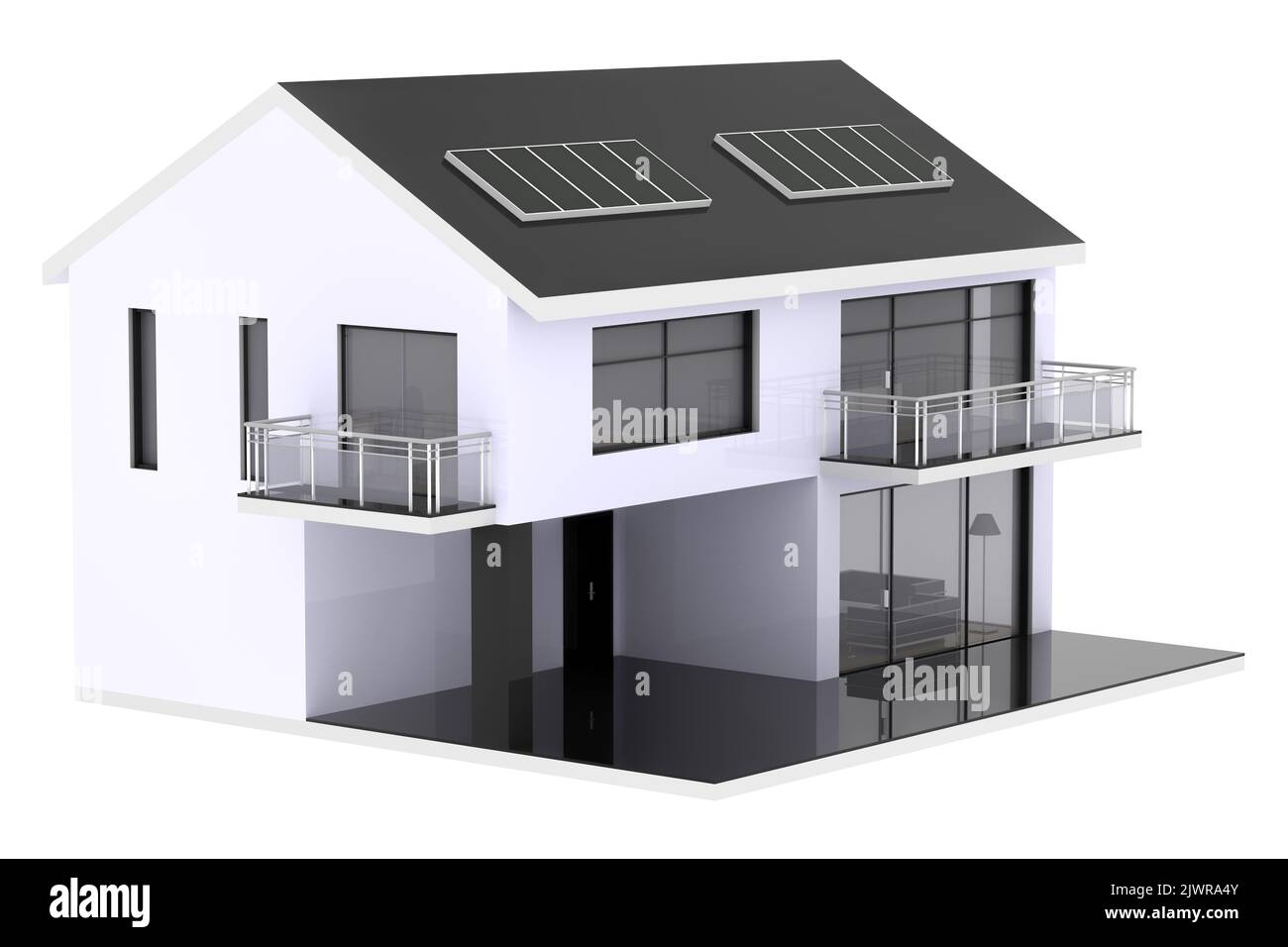 3d render of house isolated on white background Stock Photo - Alamy