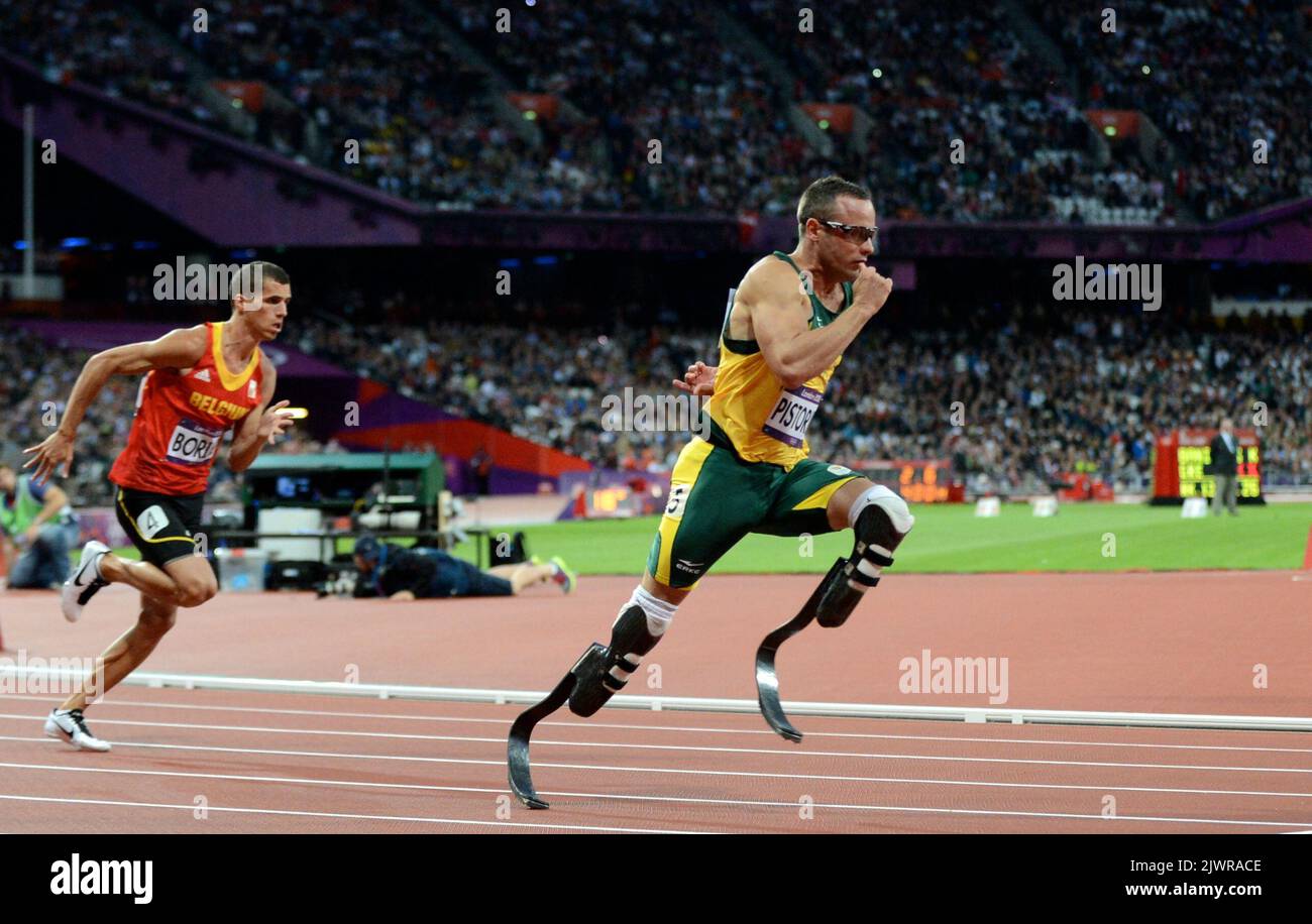 File Photo. Oscar Pistorius of South Africa, a double amputee, in ...