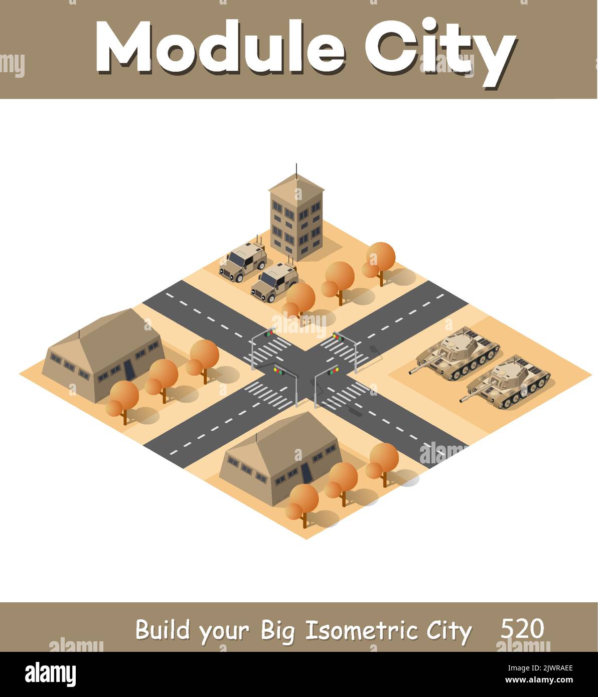 Module base camp object element for building design army armed Stock ...