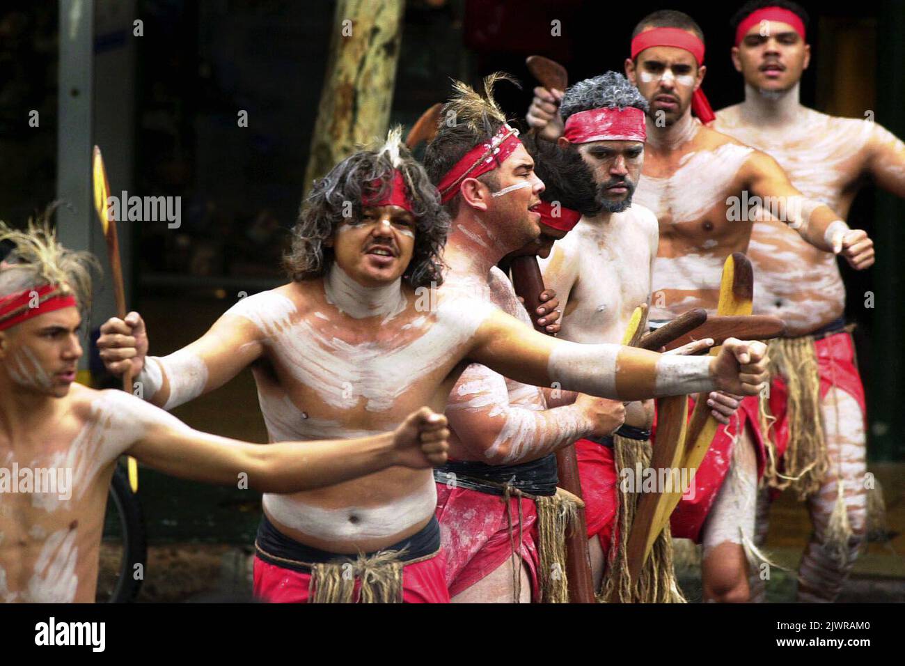 PA PHOTOS/AAP - UK USE ONLY: Aboriginal dancers during the march ...