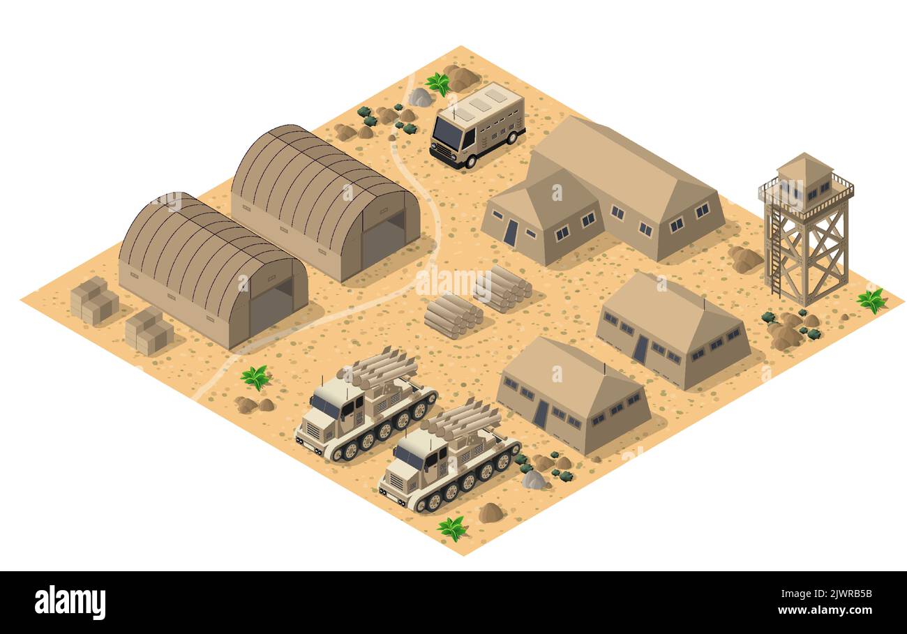 Module base camp object element for building design army armed Stock ...
