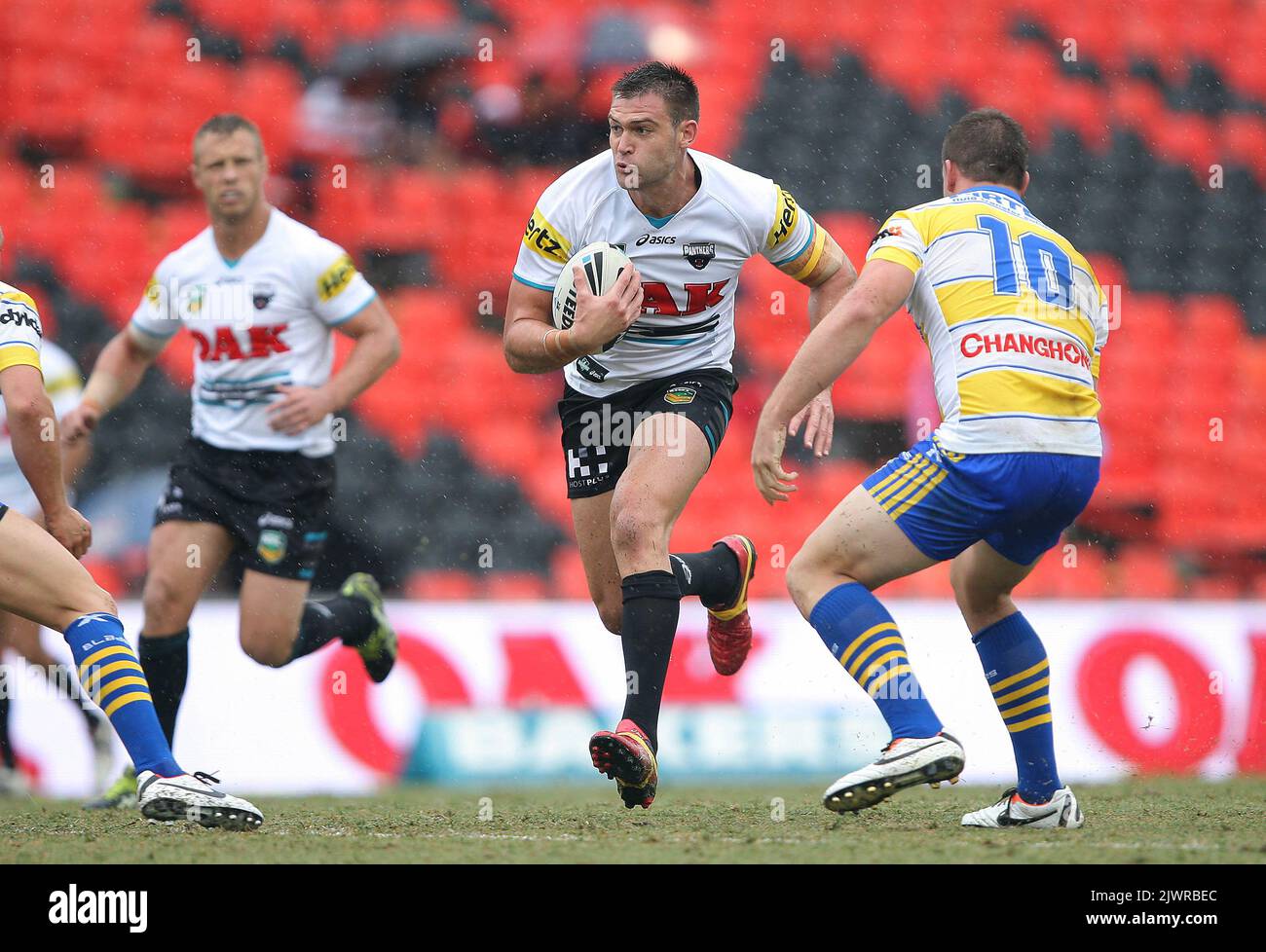 Tim Grant in action during the Rugby League trial match between Penrith ...