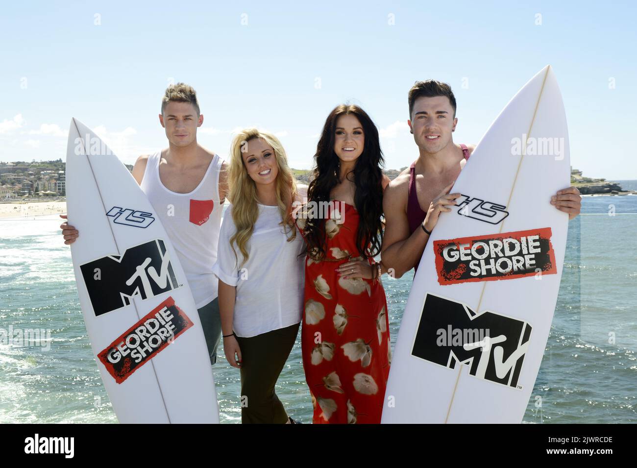 British reality television series Geordie Shore personalities (left to ...