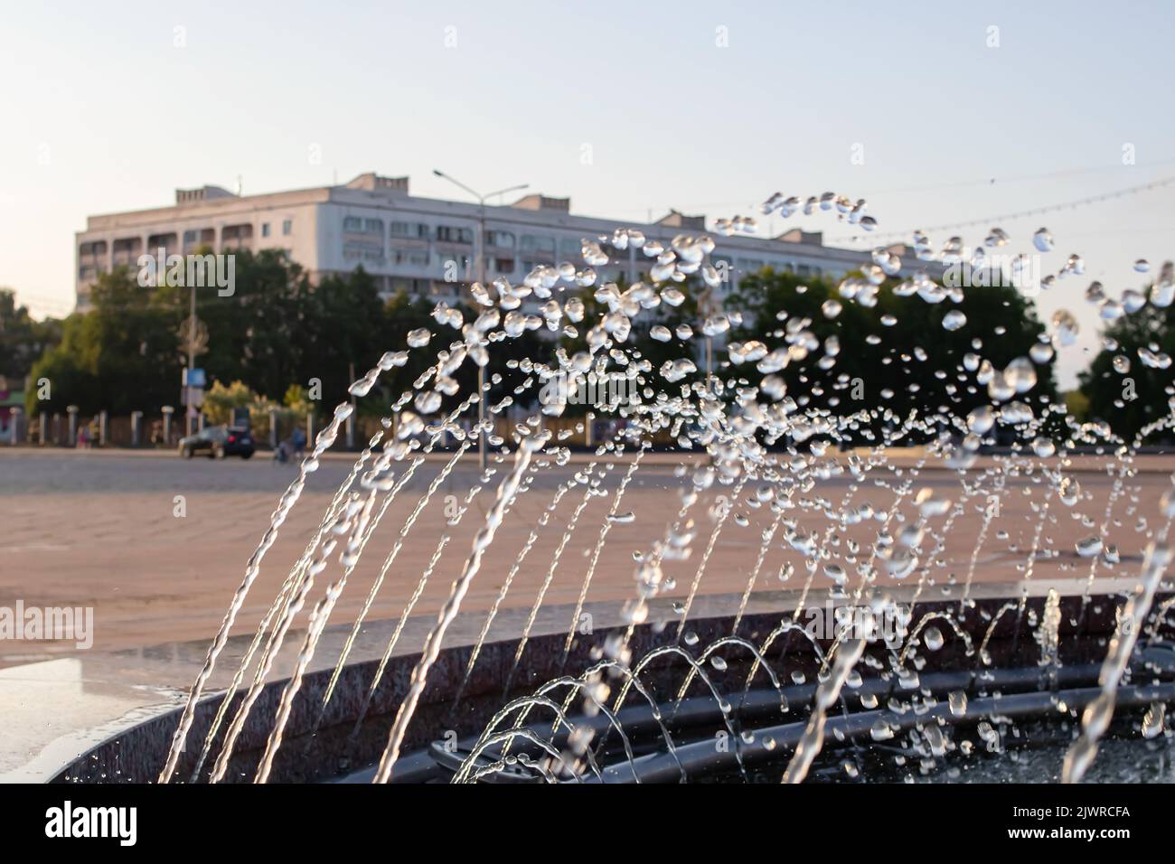 Fountain water splashes rainbow in hi-res stock photography and images ...