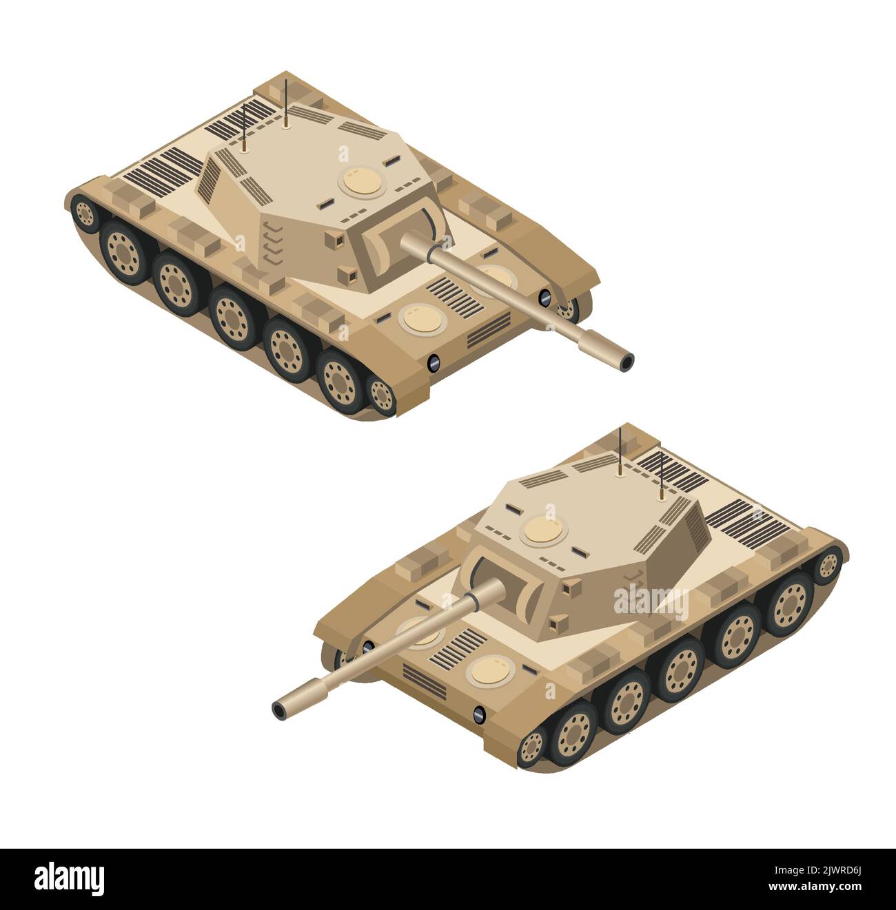 Set of army armed tank panzer divisions isometric armed military ...