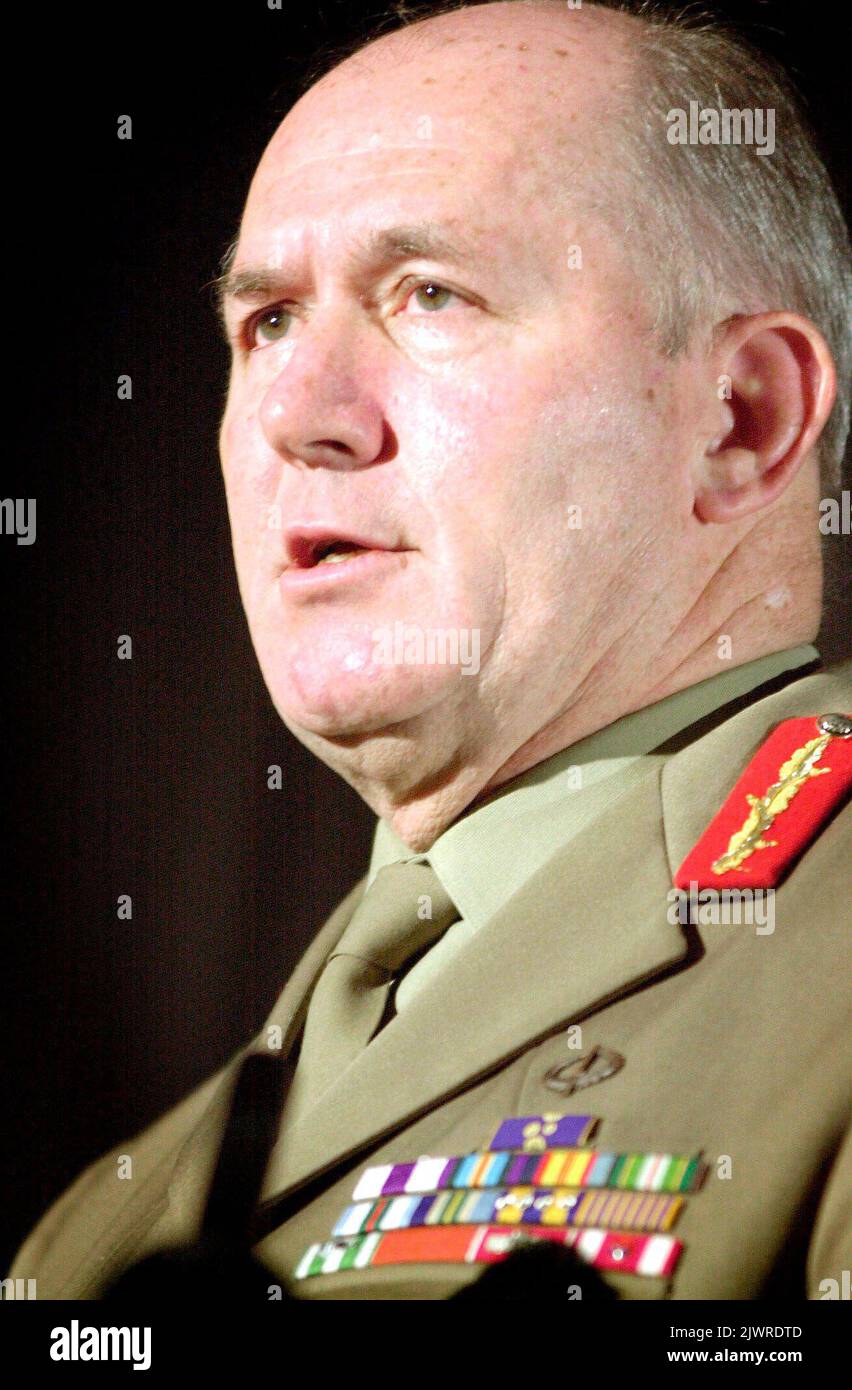 PA PHOTOS/AAP - UK USE ONLY : General Peter Cosgrove gives his first ...