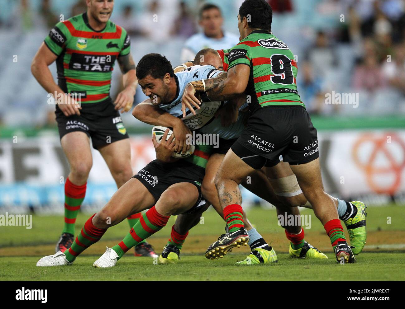 Andrew Fifita in action during the NRL Round 2 match between South ...