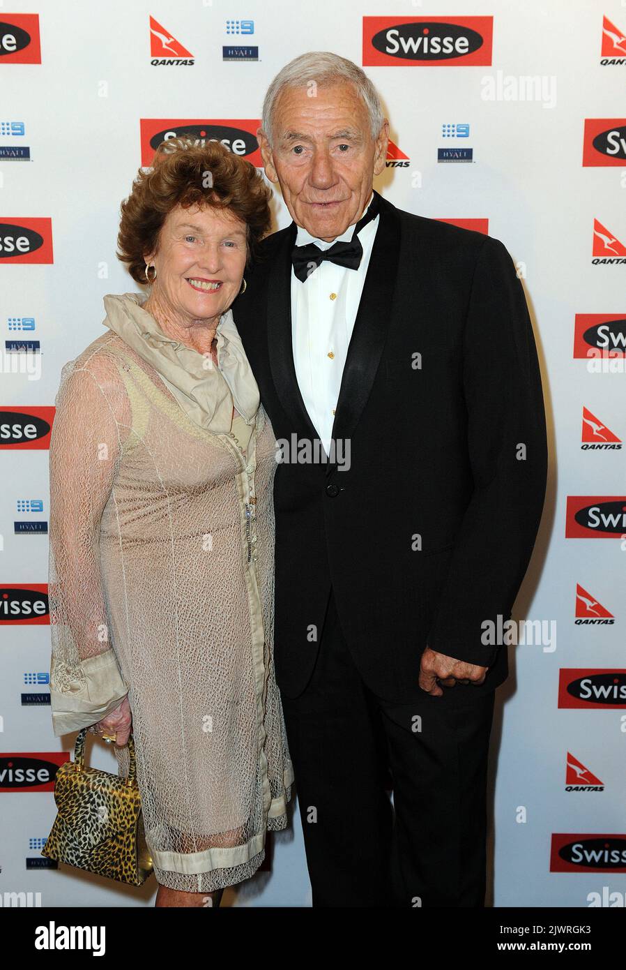 Legendary AFL coach Tom Hafey and wife Maureen, during the red carpet ...