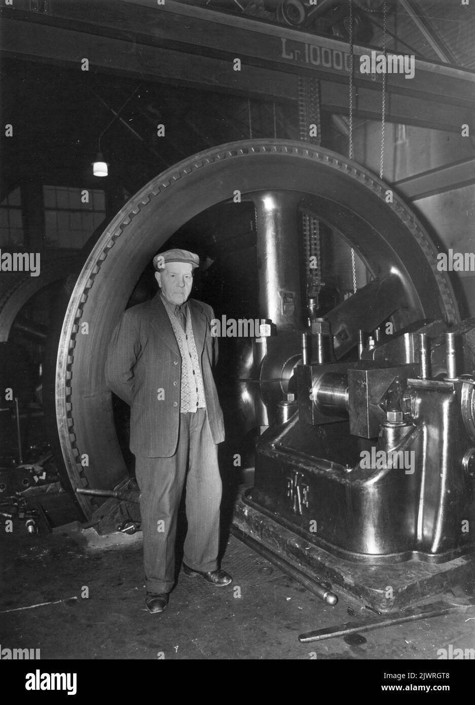 Karl Hedberg, worker in the main power center, photographed there on ...