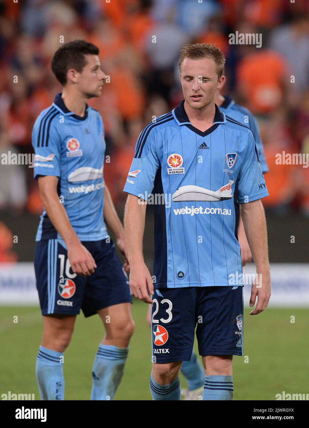 Sydney FC player Rhyan Grant is dejected following the round 27 A ...