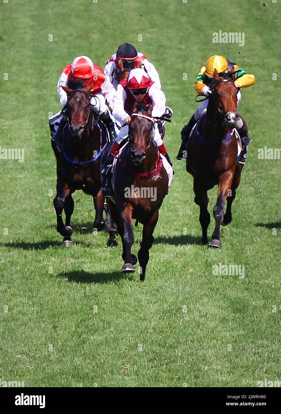 Jockey Kerrin McEvoy rides Sidestep to win race four during the Guineas ...