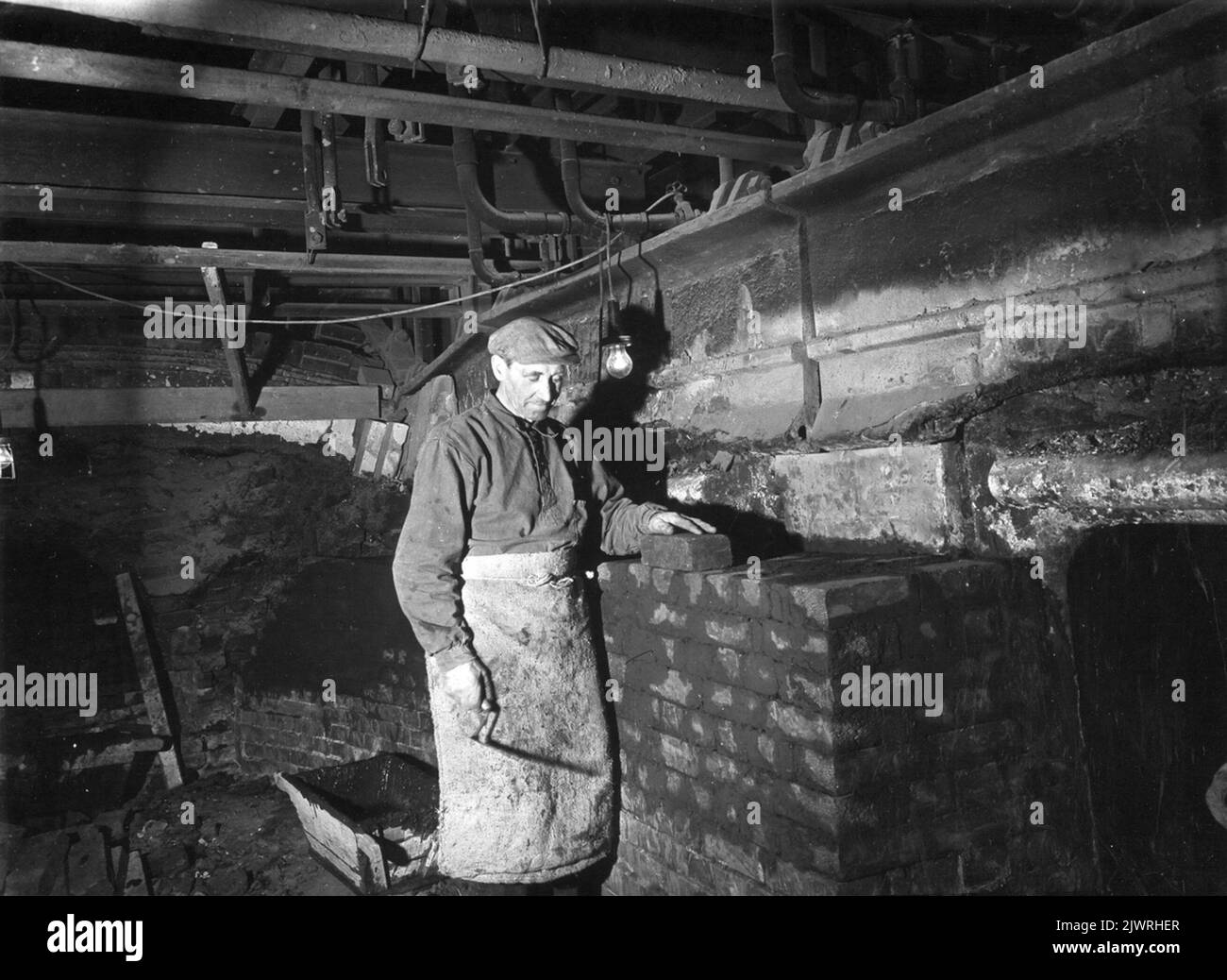 Brother Gottfrid Pierrou, martin worker. Masonry work in the Martin ...