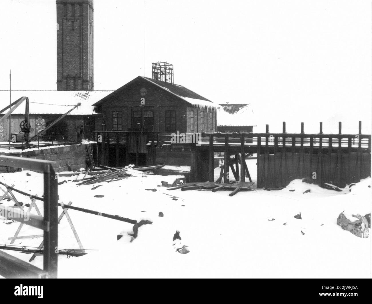 Old electric workshop, power station, hose tower (where the fire hoses ...