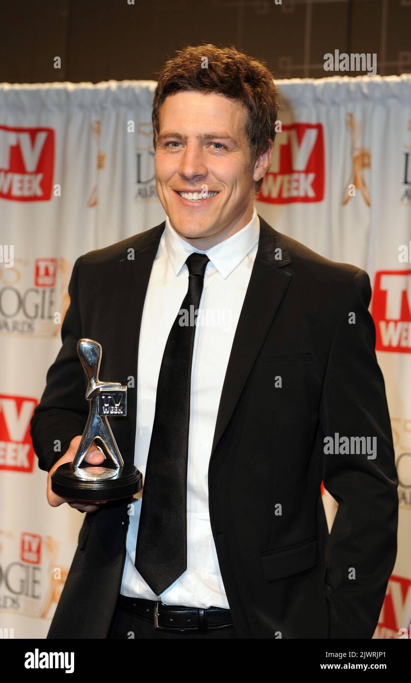 Steve Peacocke with his award for Most Popular Actor, at the 2013 Logie ...