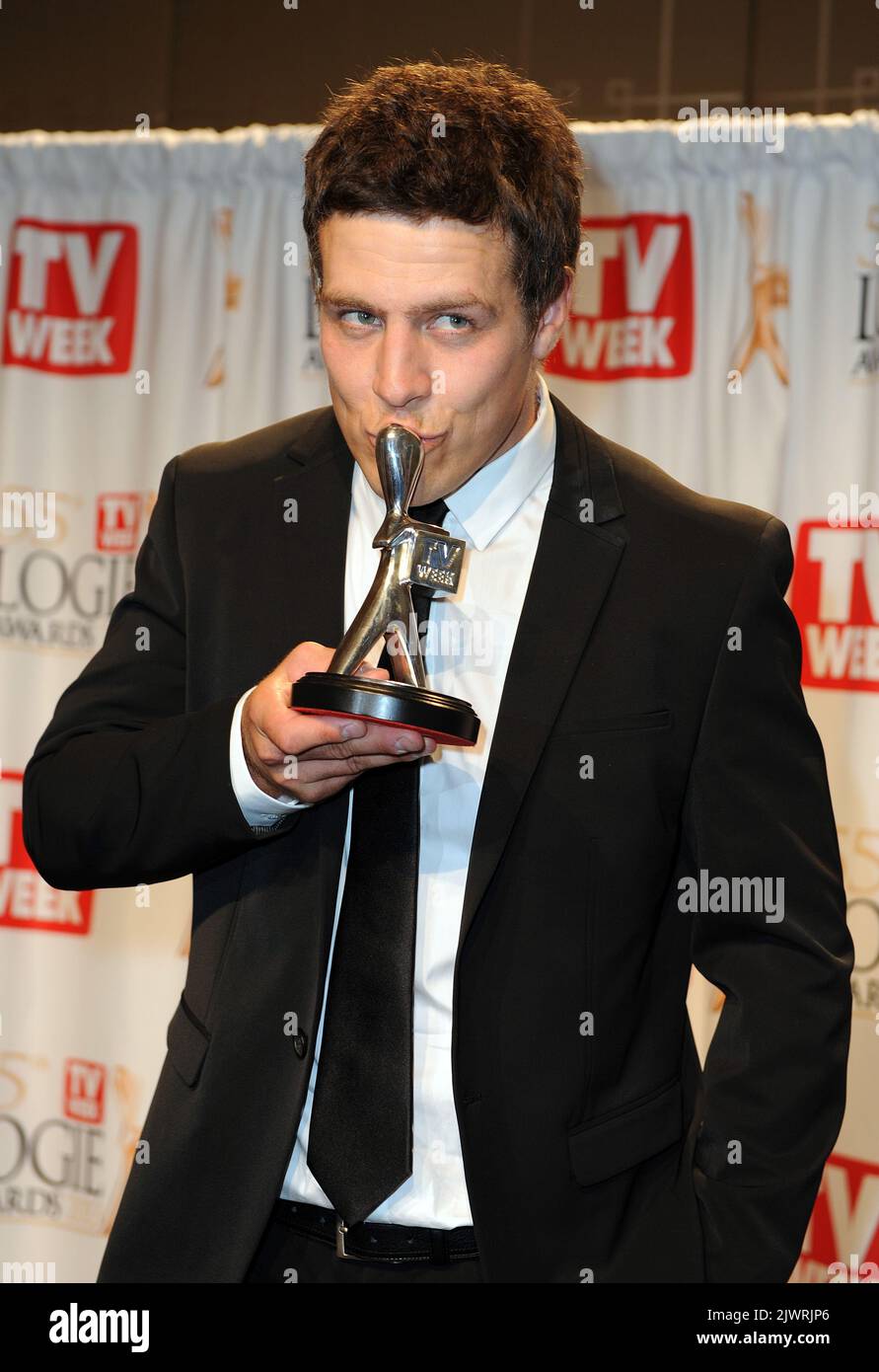 Steve Peacocke with his award for Most Popular Actor, at the 2013 Logie ...