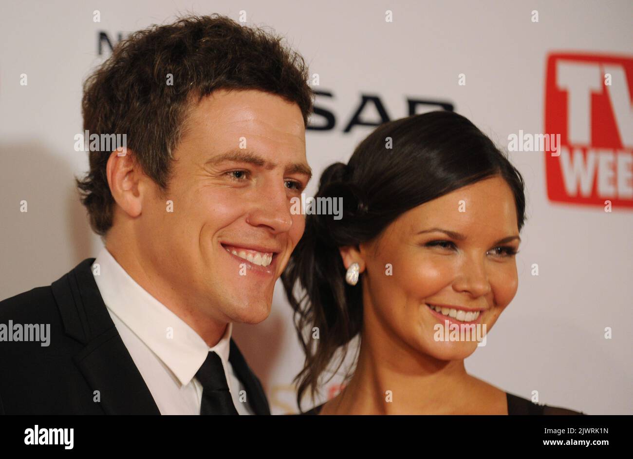 Steve Peacock and Bridgette Sneddon at the 2013 Logie Awards in ...