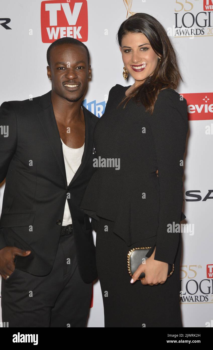 Tim-O-Matic and Stephanie Rice at the 2013 Logie Awards in Melbourne ...