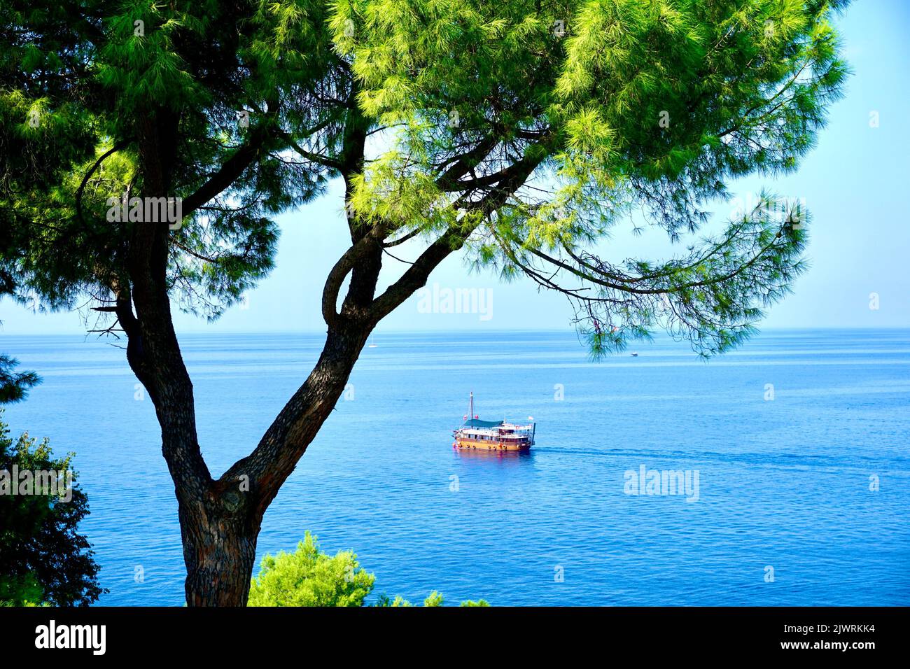 Boat at the Croatian, mediterranean sea, Adria, Europe Stock Photo - Alamy