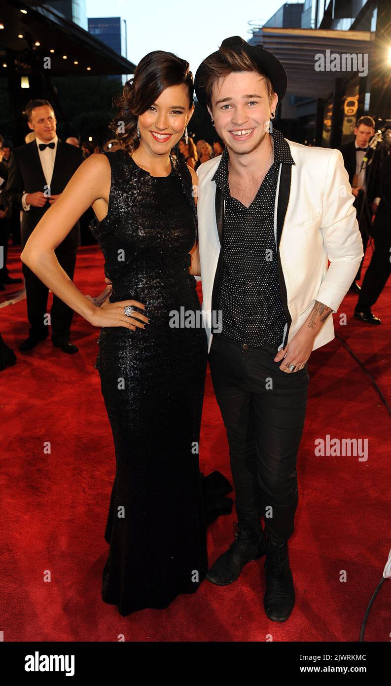 Rhiannon Fish and Reece Mastin arrive at the 2013 Logie Awards in ...