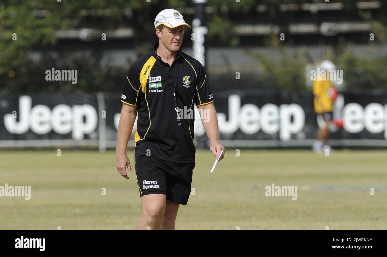 Richmond coach Damien Hardwick oversees training at Punt Road in ...