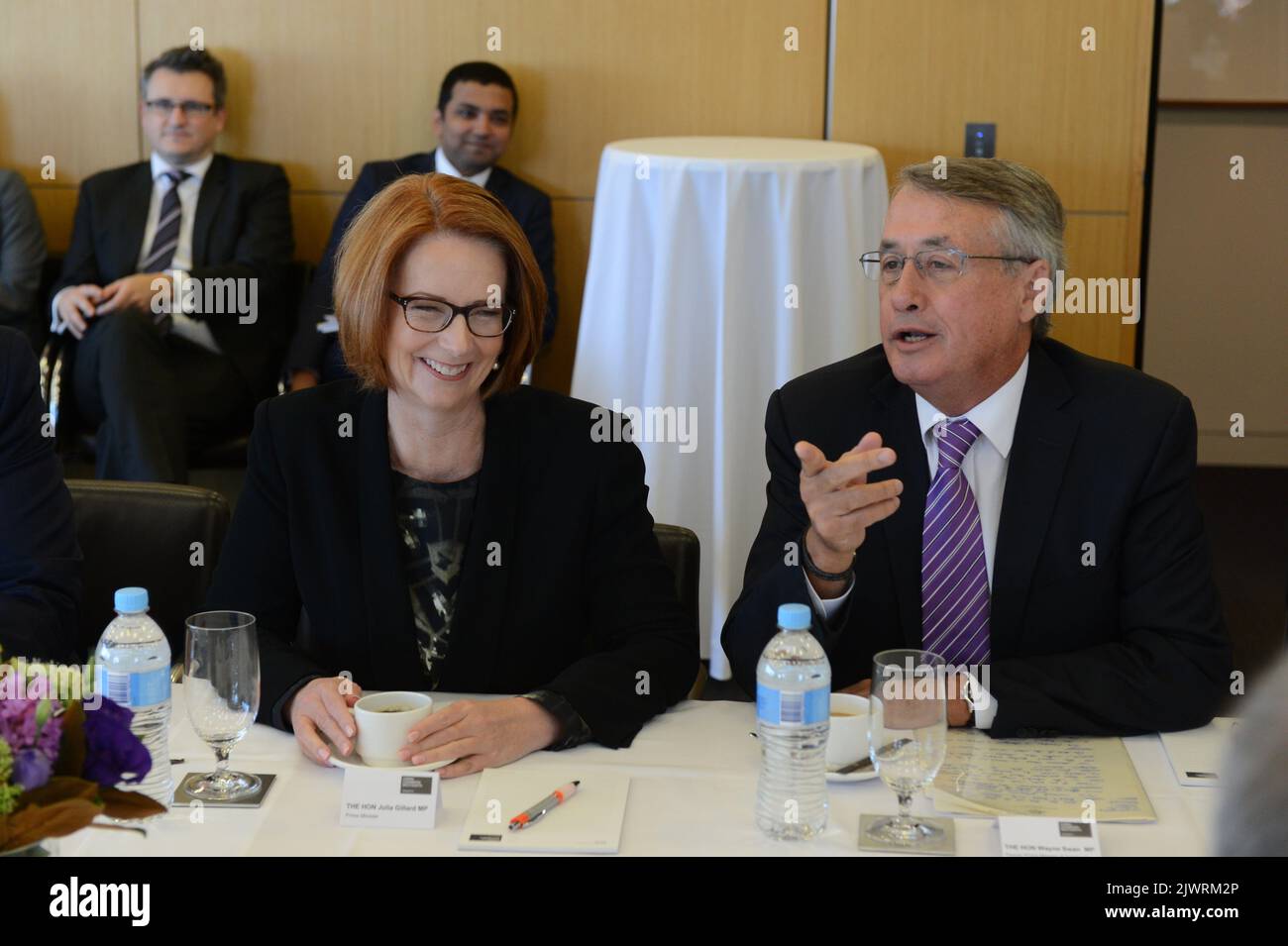 Prime Minister Julia Gillard (left) and Treasurer Wayne Swan (right ...