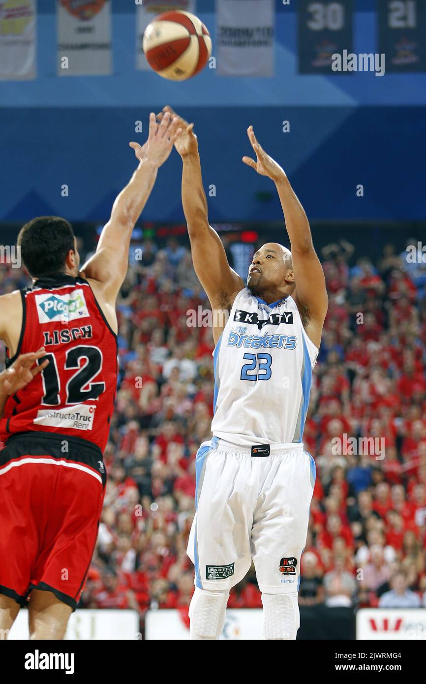 CJ Bruton of the New Zealand Breakers in action during the Perth ...