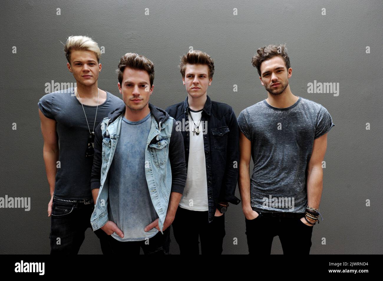 British band Lawson pose for photographs in Sydney on Tuesday, April 16 ...