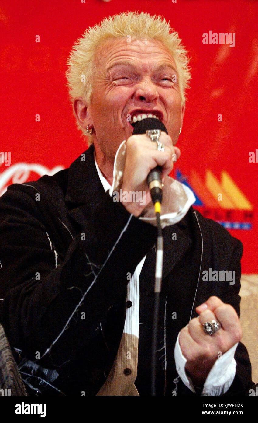 PA PHOTOS/AAP - UK USE ONLY: 80's rocker Billy Idol at a media press ...