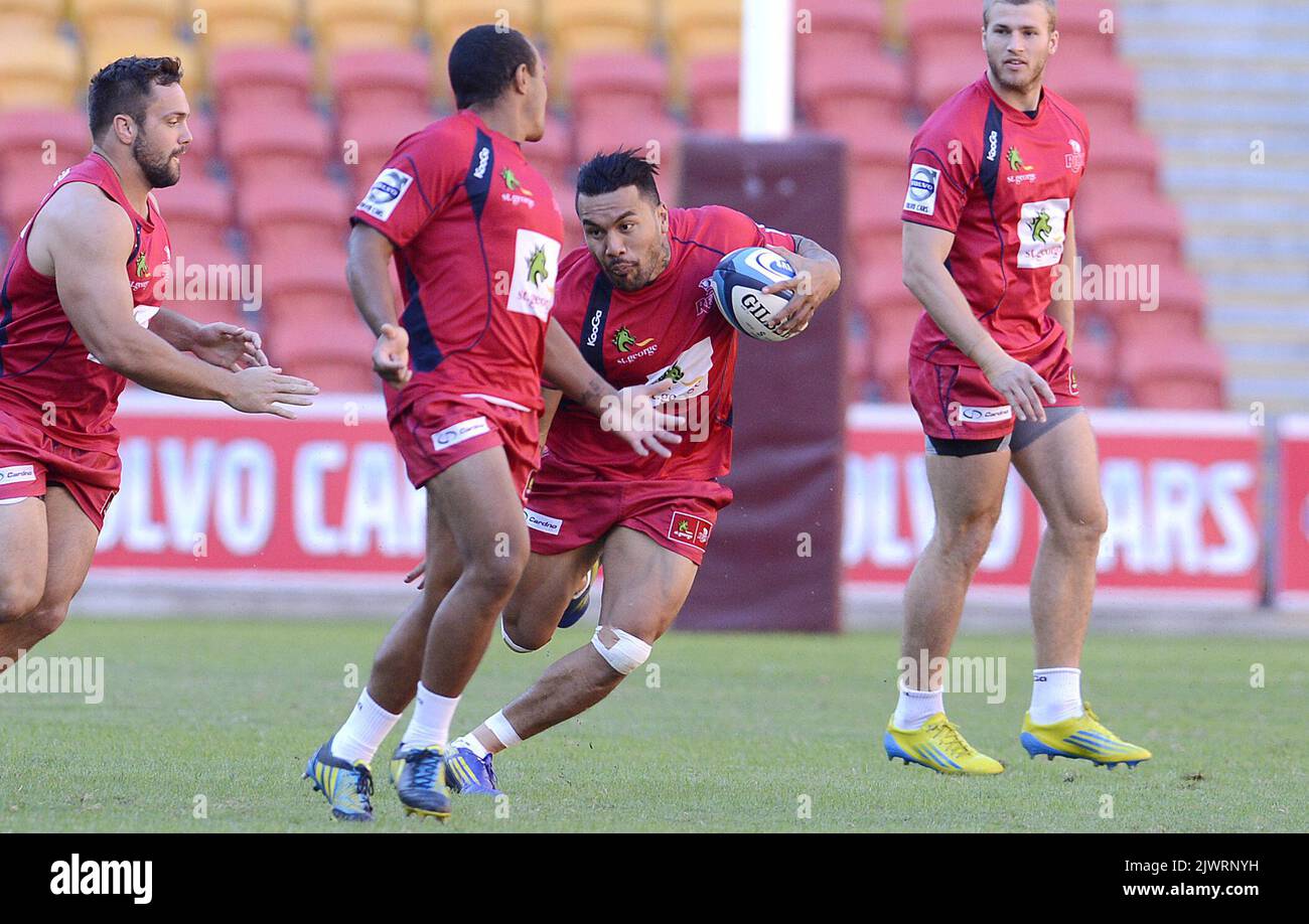 Queensland Reds' player Digby Ioane (centre) during the team's Captain ...