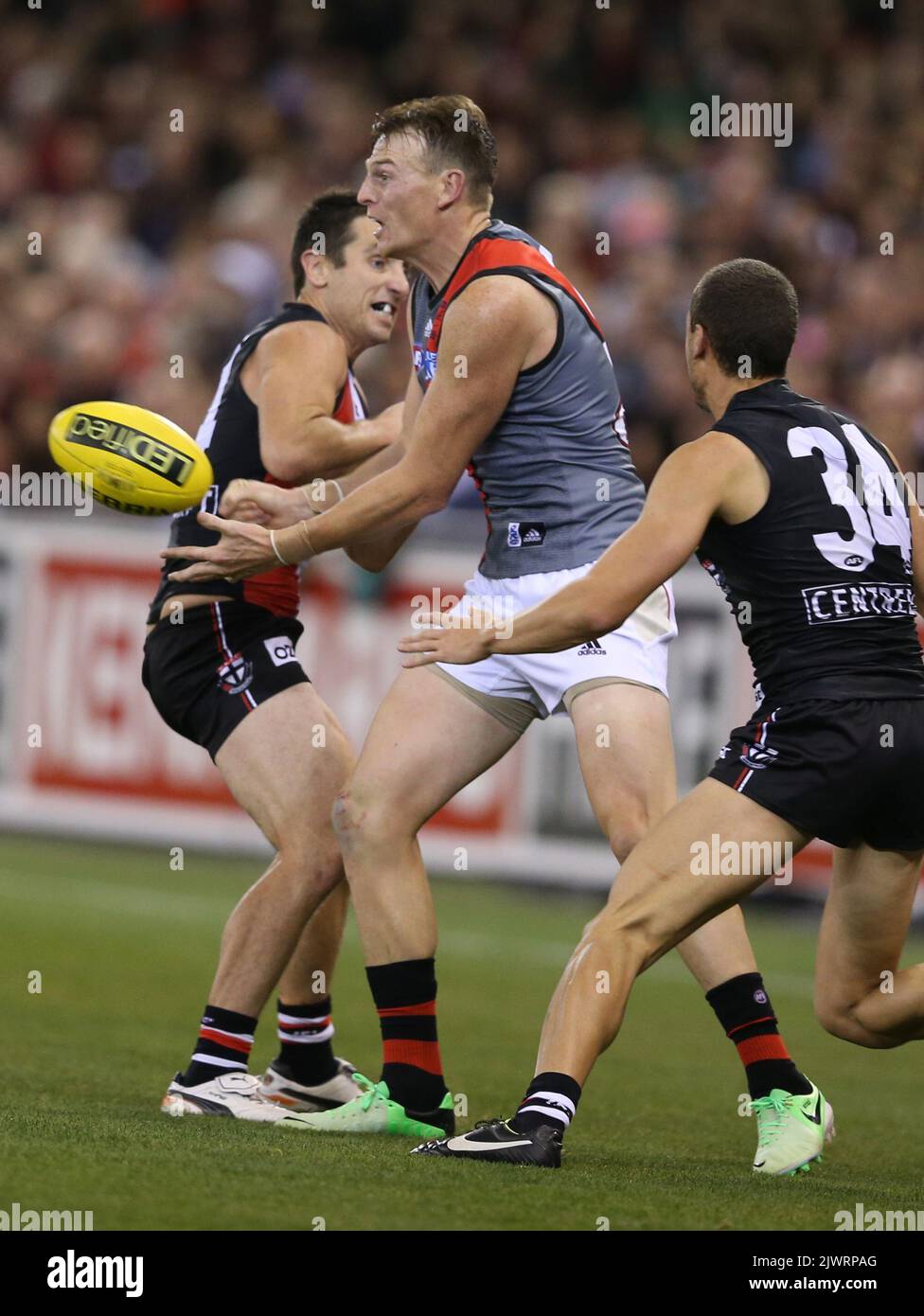 Brendon Goddard in action for Essendon during the round four AFL match ...