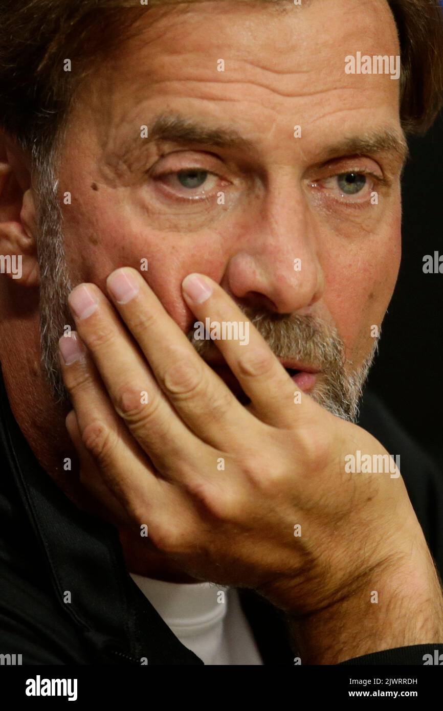 Liverpool's German coach Jurgen Klopp During press conference Liverpool ...