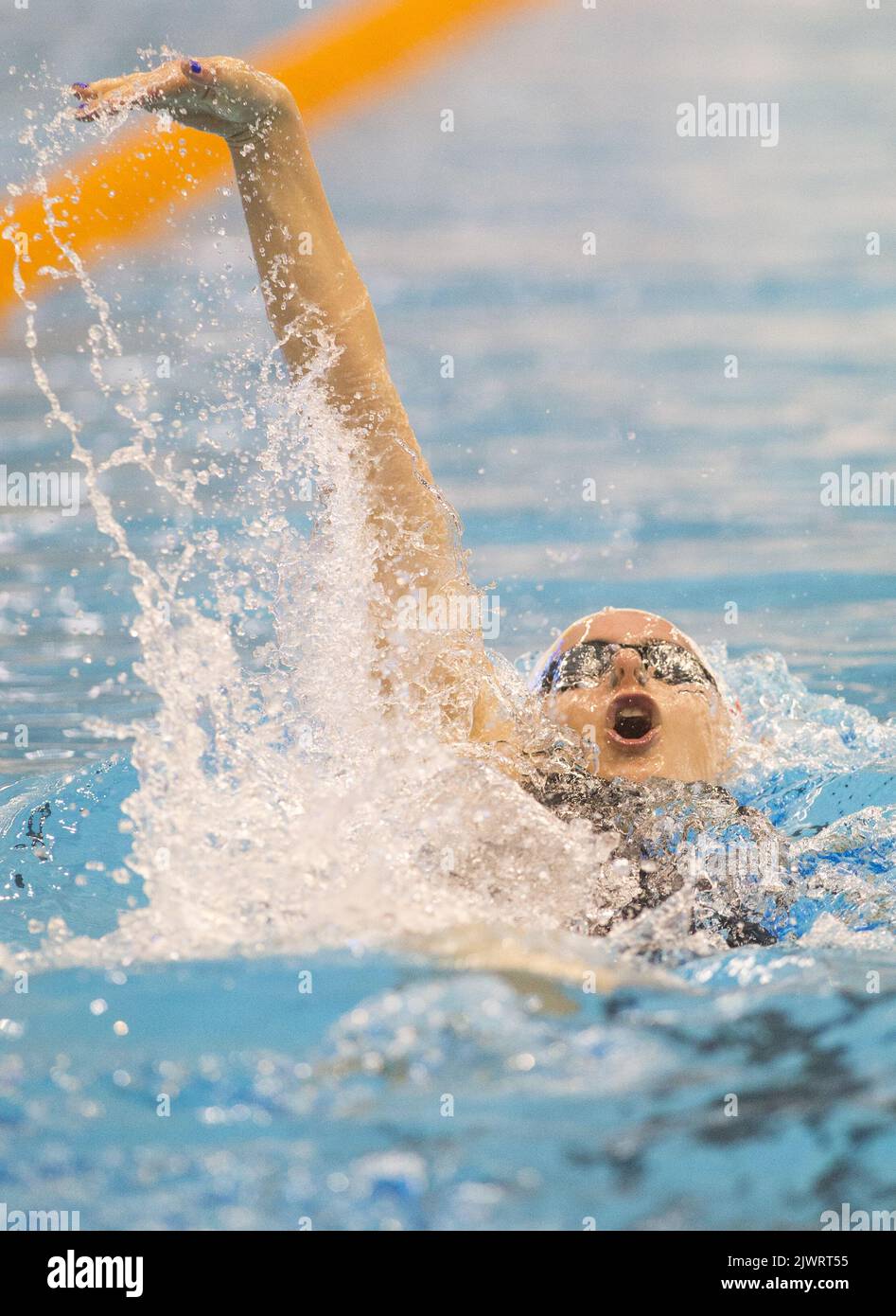 Belinda Hocking competes in the Women's 100m Backstroke on Day 2 of the ...