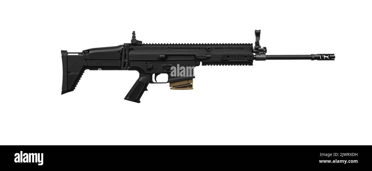 Modern automatic rifle isolated on white background. Weapons for police ...